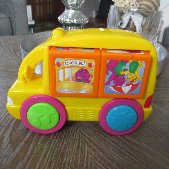 Mattel | Toys | Vtg Mattel Barneys Musical Match Up Blocks Bus Barney ...